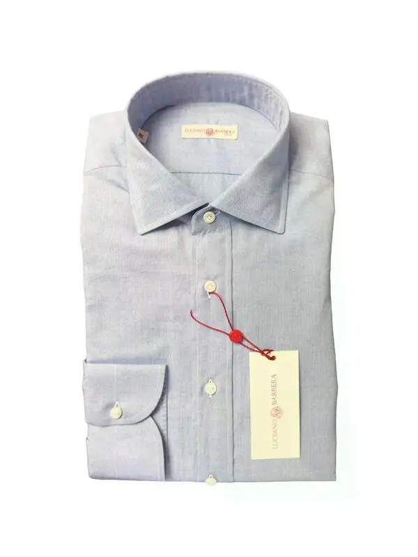 Luciano Barbera Mini-herringbone Point-collar Shirt