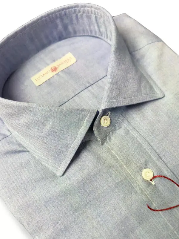 Luciano Barbera Mini-herringbone Point-collar Shirt