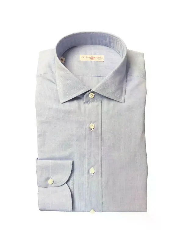 Luciano Barbera Mini-herringbone Point-collar Shirt