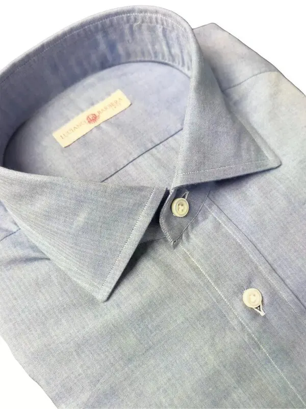 Luciano Barbera Mini-herringbone Point-collar Shirt