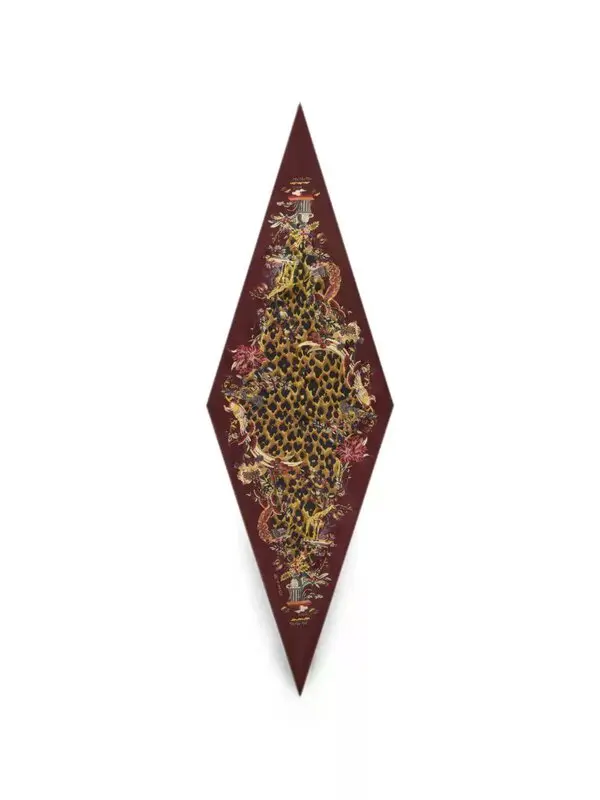 Etro Leopard-motif Diamond-shaped Scarf - Red