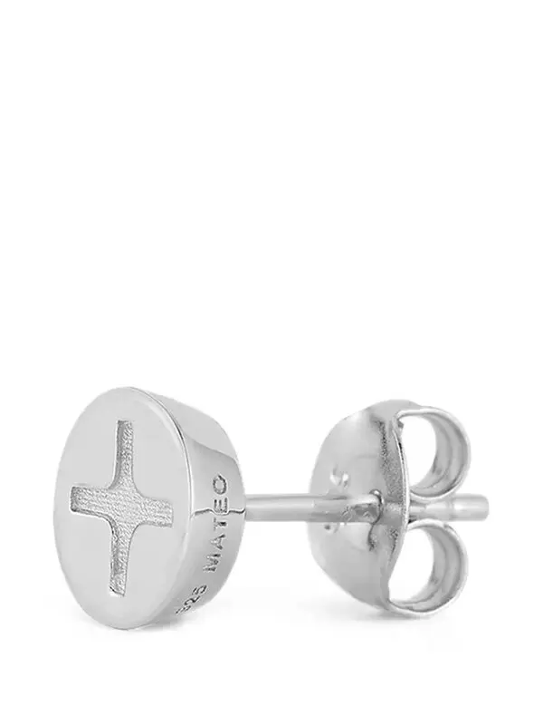 Mateo Sterling Screw Head Stud Earrings - Silver