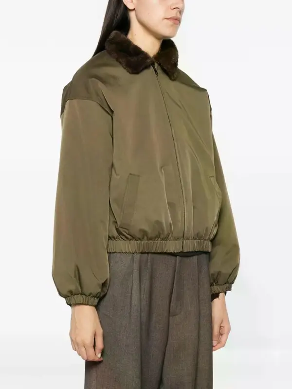 ELEH Faux-fur Collar Zip-up Jacket