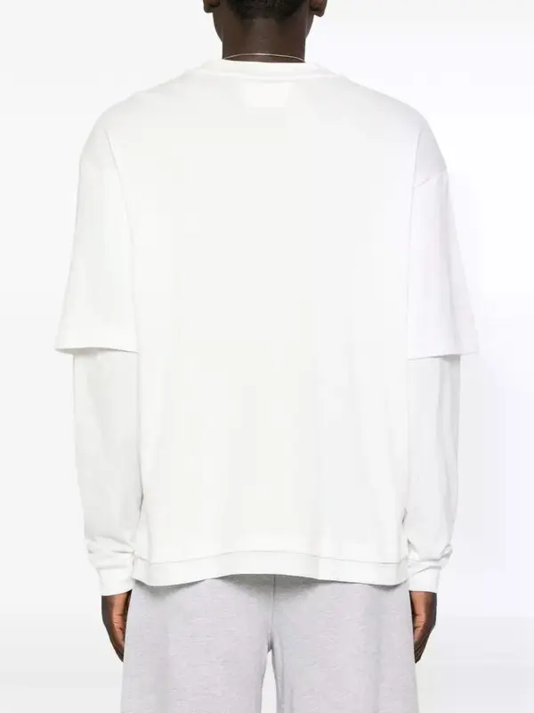 WOC Orange Layered-sleeve Crew-neck T-shirt