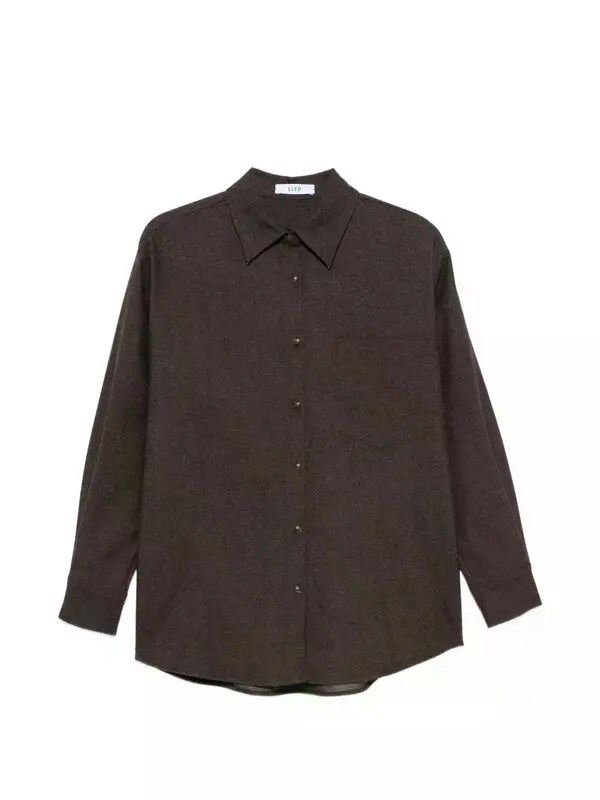 ELEH Chest-pocket Button-up Shirt - Brown