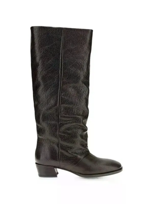 P.a.r.o.s.h Grained-leather Knee-high Boots - Brown