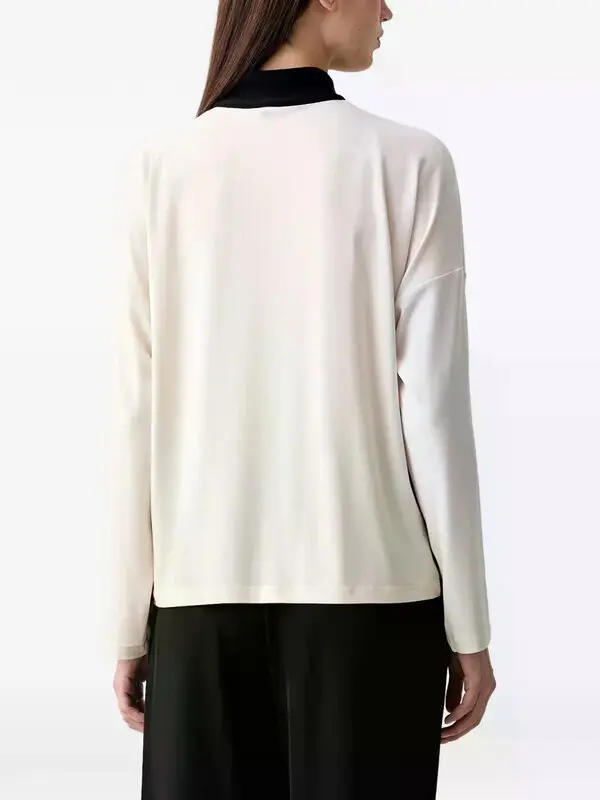 Joseph Ribkoff Two-tone Zip-up Blouse