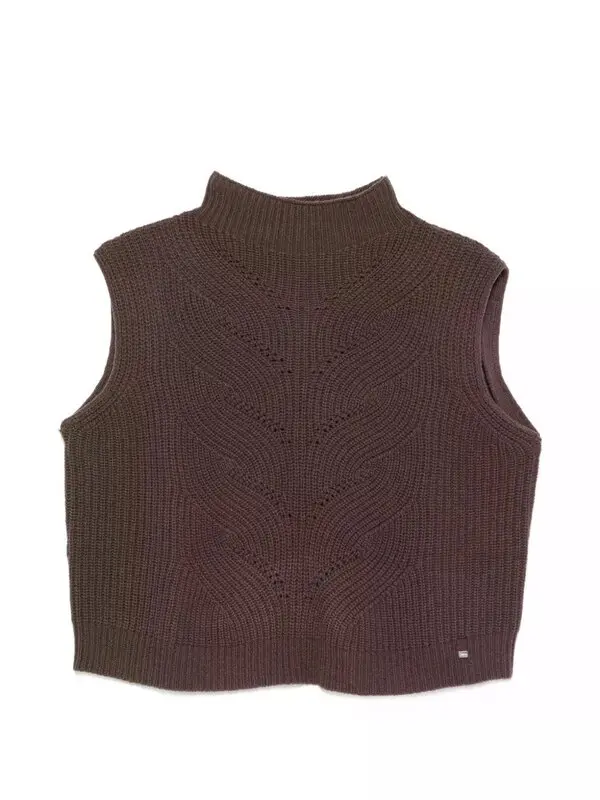 Herno Sleeveless High-neck Sweater - Brown