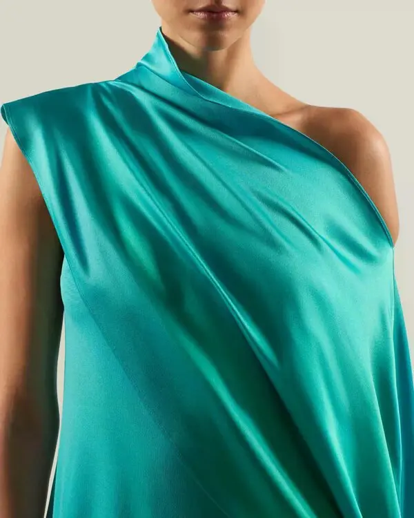 TALLER MARMO Berenson Fringed One-shoulder Maxi Dress - Blue