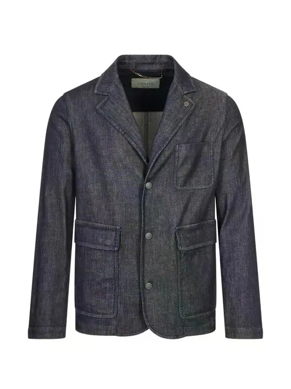 Canali Patch-pocket Denim Jacket - Blue