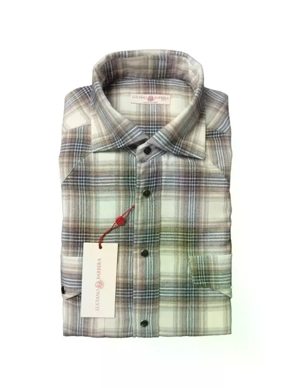 Luciano Barbera Plaid-check Long-sleeve Shirt