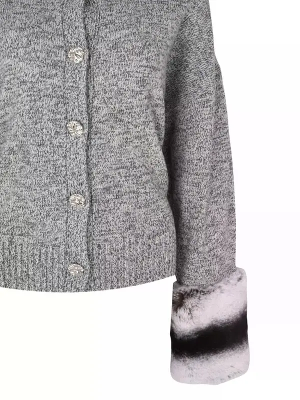 IZAAK AZANEI Faux-fur Cuff Cardigan