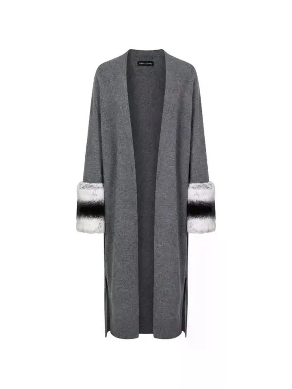 IZAAK AZANEI Faux-fur Trim Cardigan - Grey