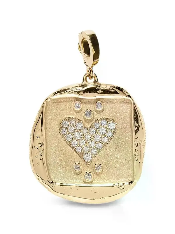 AZLEE Amour Diamond Coin Pendant - Gold
