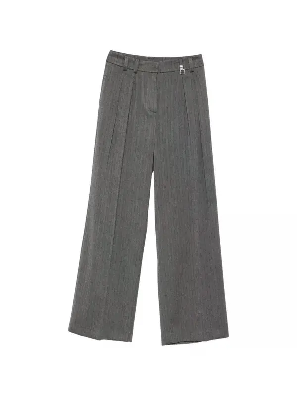 Patrizia Pepe Herringbone Pinstripe Trousers - Grey