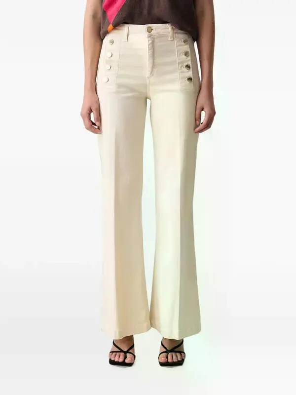 VICOLO Button-embellished Flared Jeans
