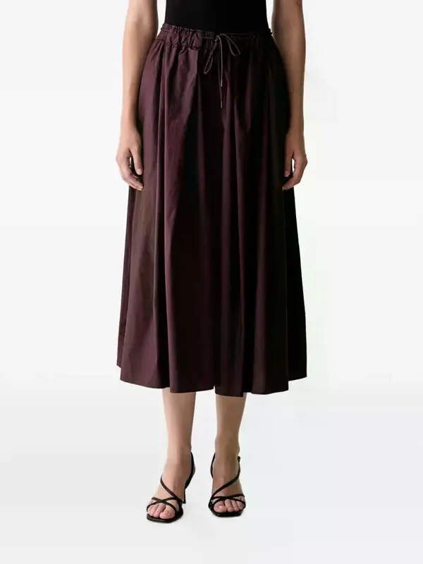 Marc O'polo Drawstring-waist Pleated Midi Skirt - Brown