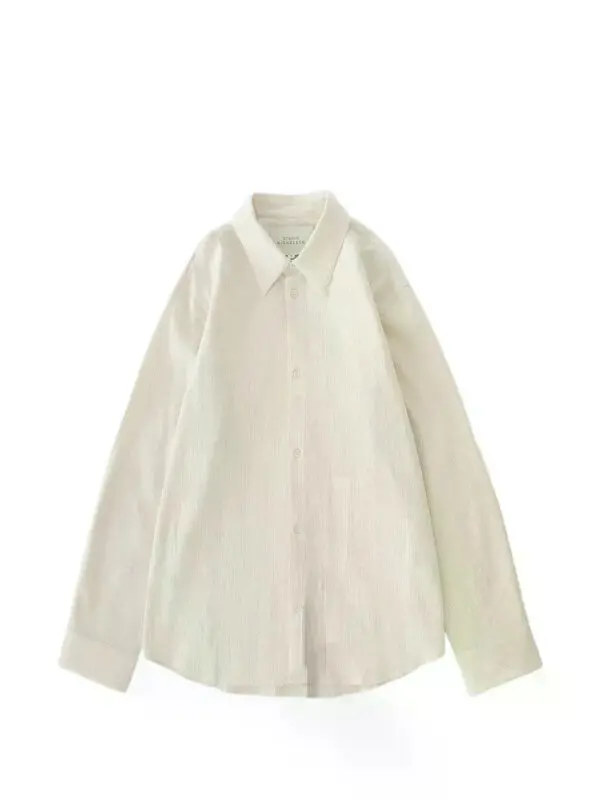 Studio Nicholson View Seersucker Striped Shirt