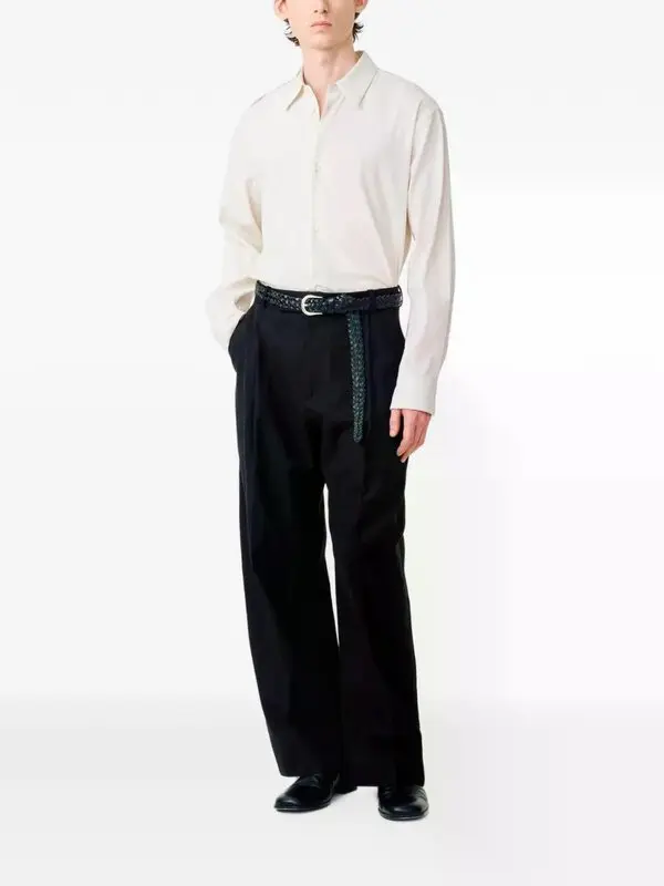 Studio Nicholson View Seersucker Striped Shirt