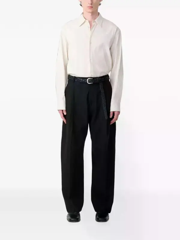 Studio Nicholson View Seersucker Striped Shirt