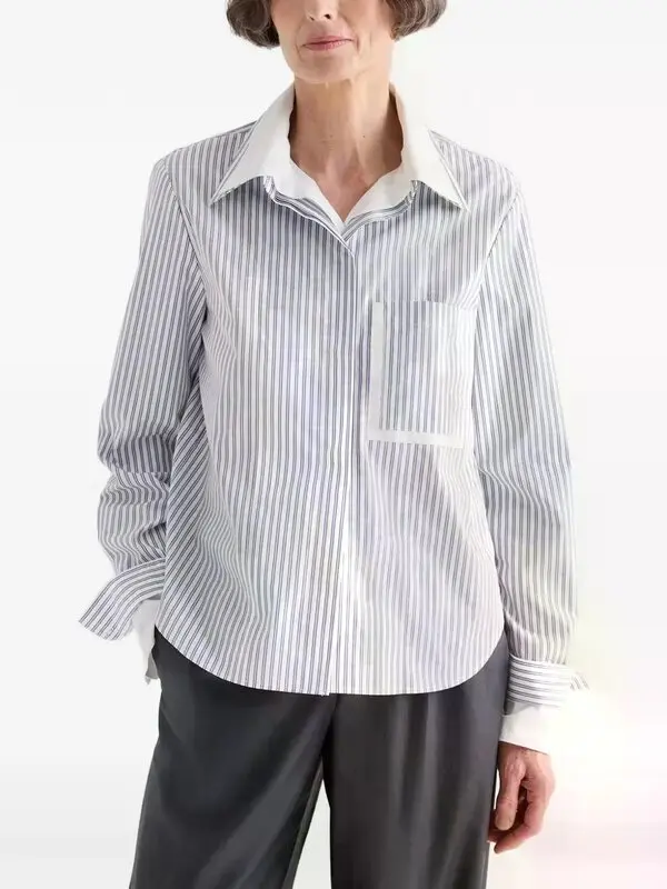 TWP Double Layer Boyfriend Striped Shirt