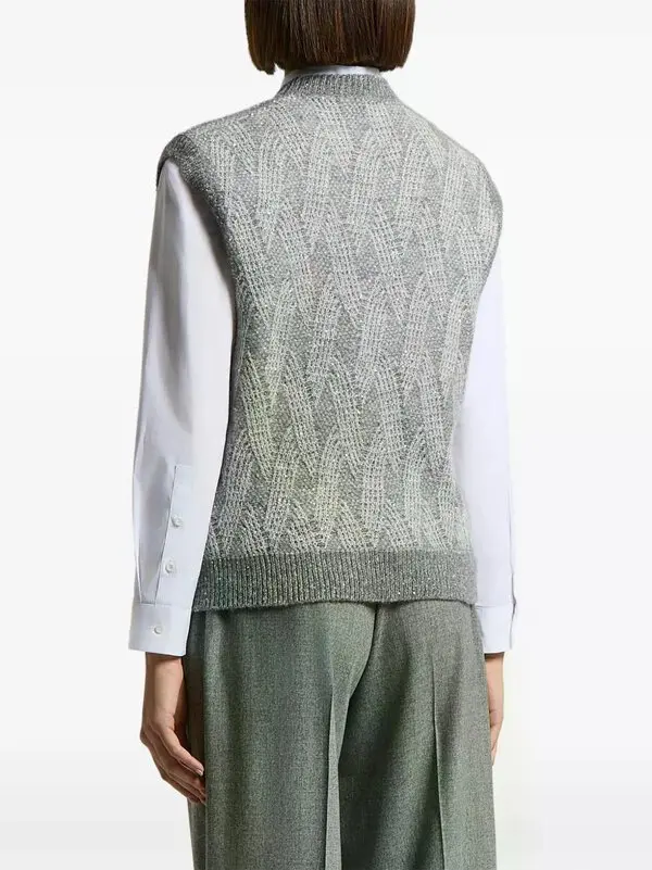 Peserico Sequin-embellished Open-knit Vest