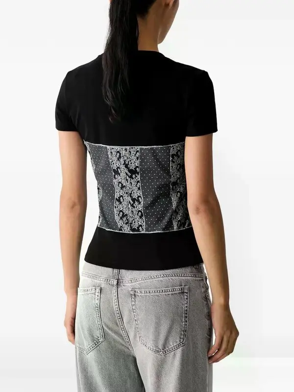 Miss Sixty Corset-print Beaded T-shirt