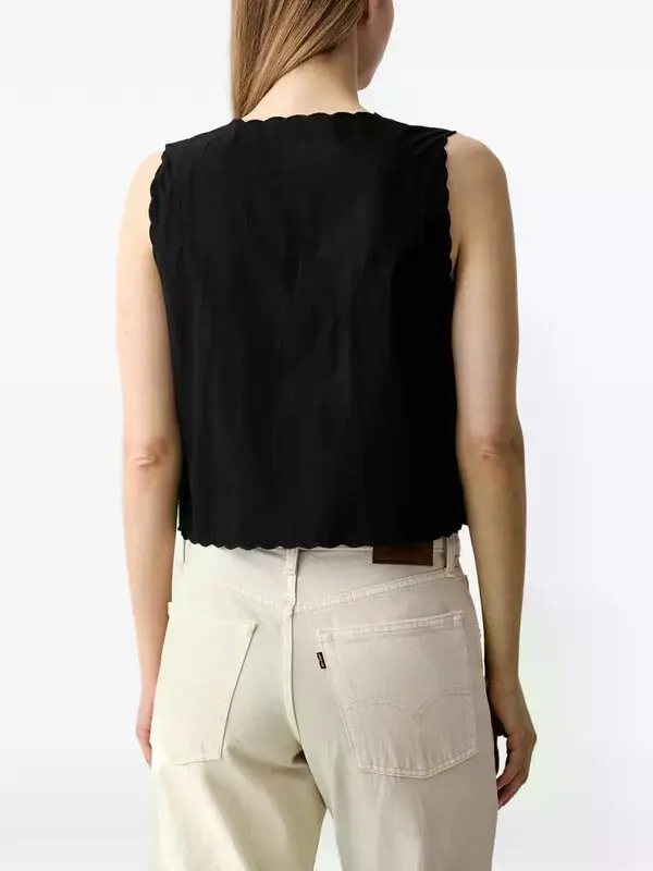 HOSS INTROPIA Cecilia Embroidered Scallop-edge Vest
