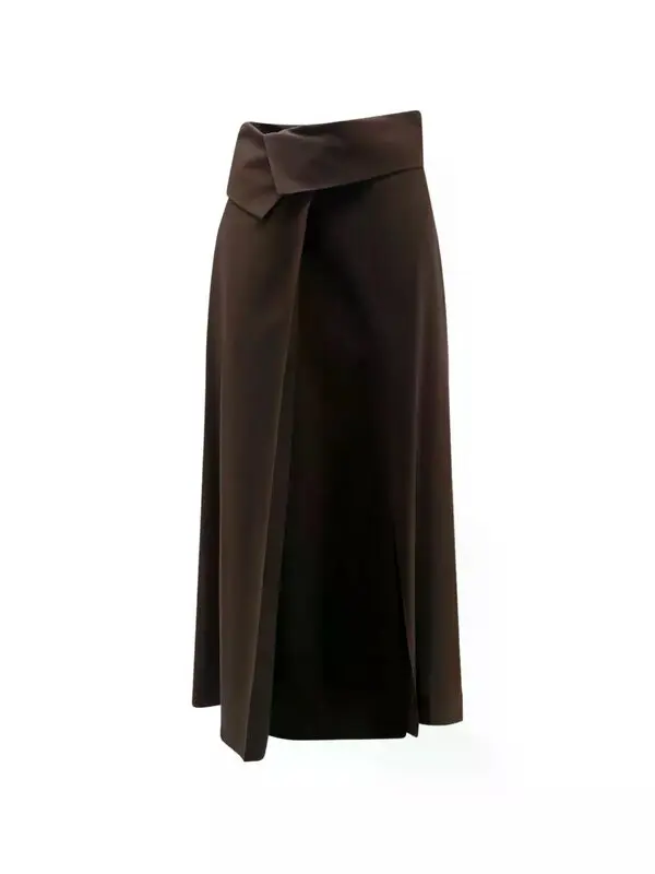 ALYSI Fold-detail Skirt - Brown