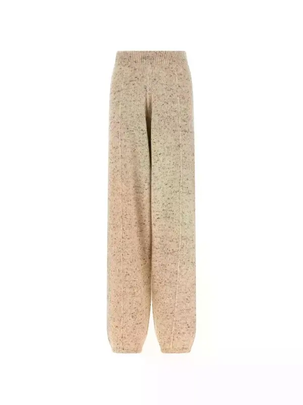 Fabiana Filippi Mélange-knit Ribbed-cuff Trousers - Neutrals