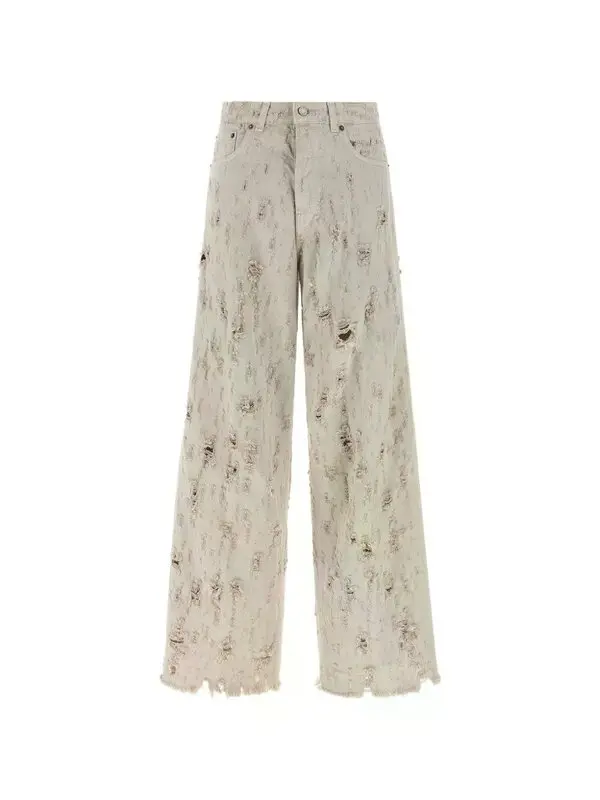 HAIKURE Bethany Distressed Wide-leg Jeans - Neutrals