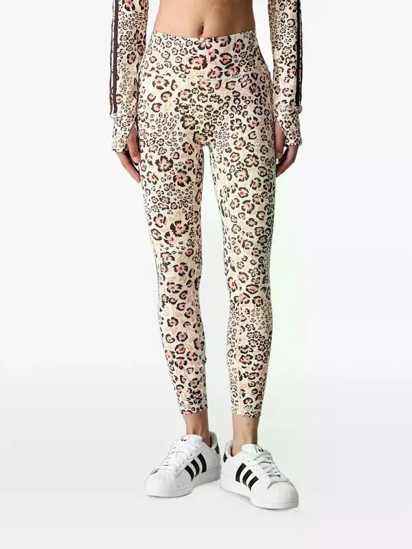 Adidas X Farm Rio Leopard-print Leggings - Neutrals