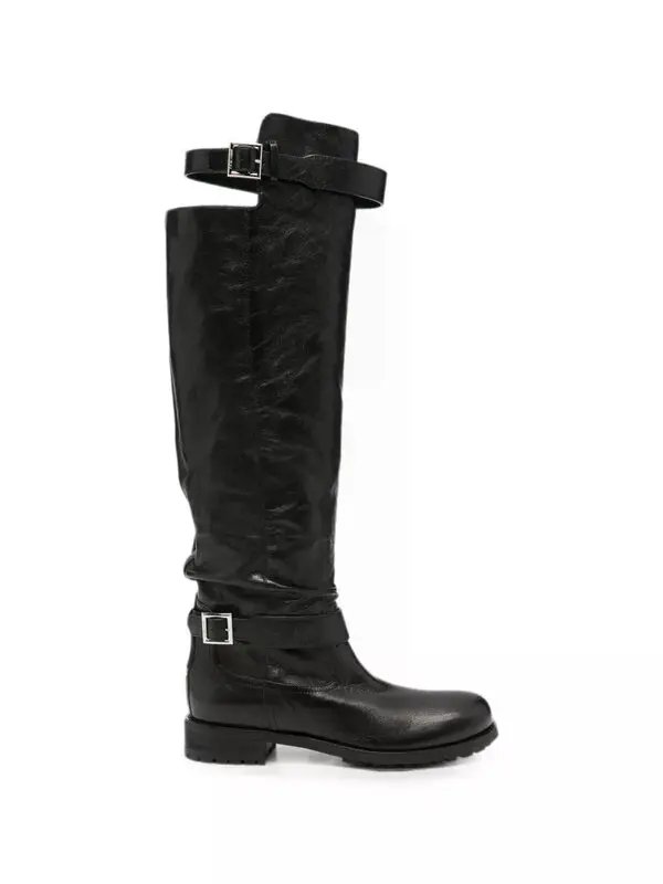 JIMMY CHOO Buckle-detail Knee-high Boots - Black