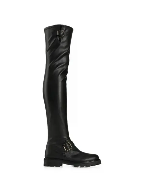 JIMMY CHOO Buckle-detail Knee-high Boots - Black