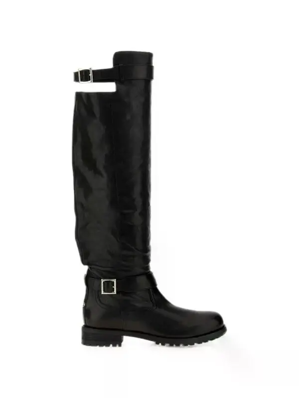JIMMY CHOO Buckle-detail Knee-high Boots - Black