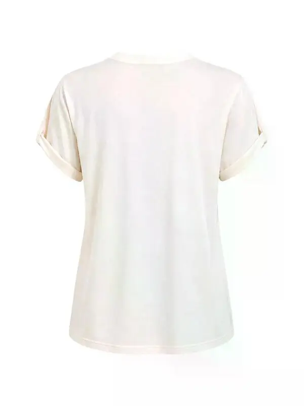 Liu Jo Rolled-cuff Logo-embroidered T-shirt
