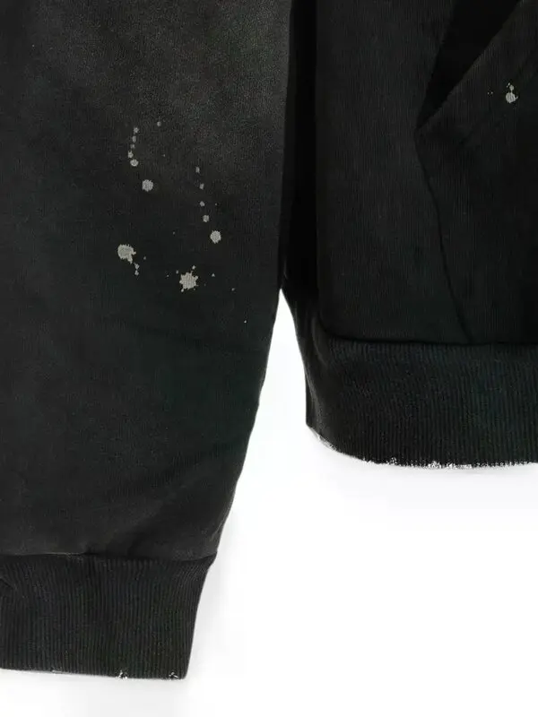 FOUND Logo-patch Paint-splatter Hoodie