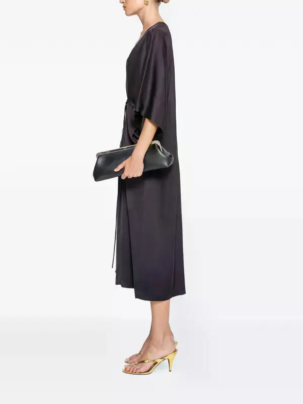 NISSA Drawstring Viscose Midi Dress