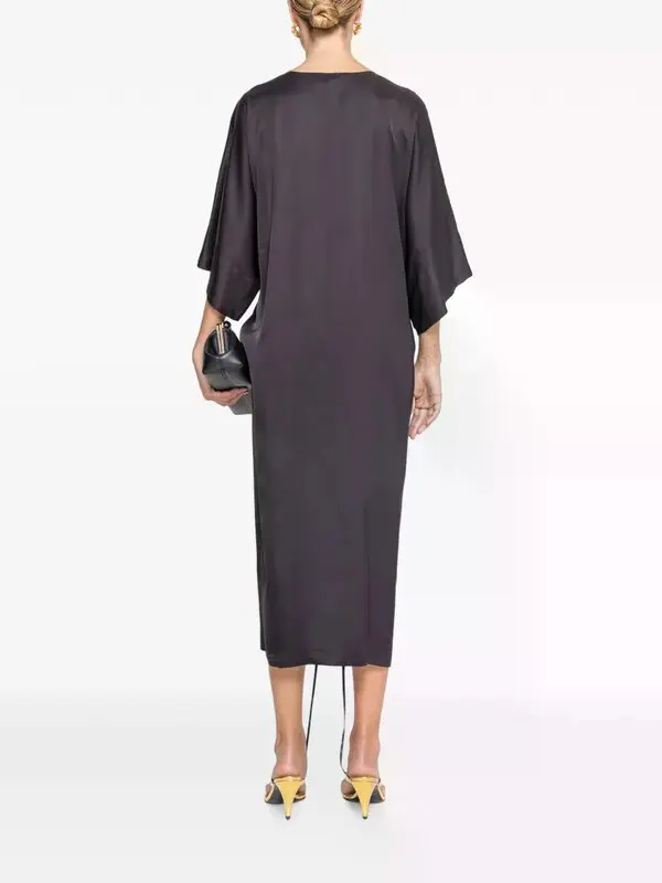 NISSA Drawstring Viscose Midi Dress