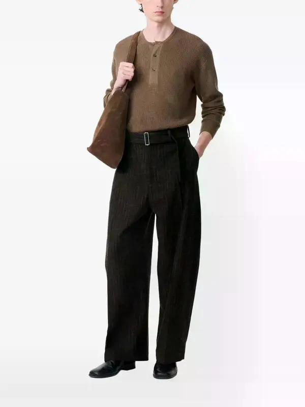 Studio Nicholson Corine Waffle-knit Grandad-collar Sweater
