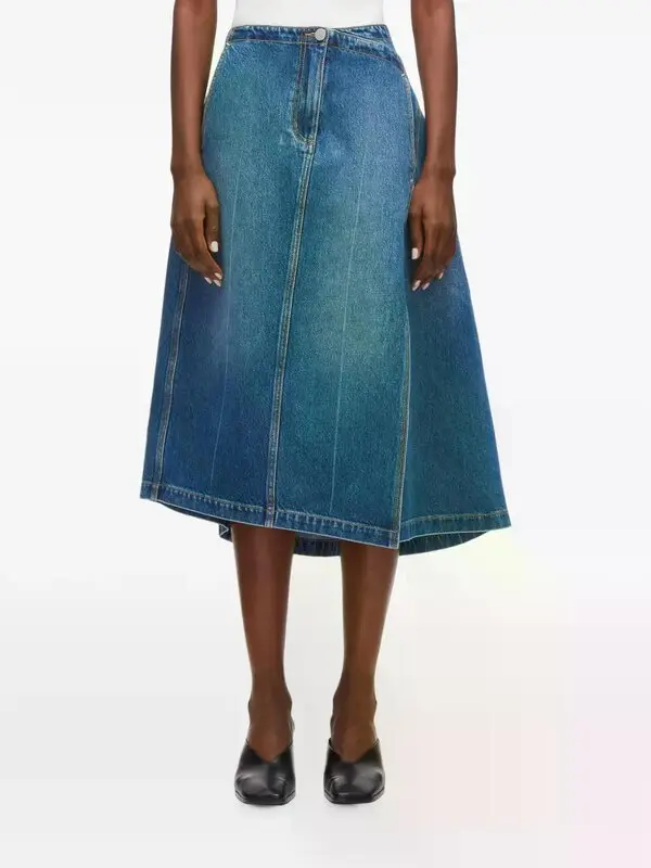 3.1 Phillip Lim Asymmetrical-hem Denim Midi Skirt
