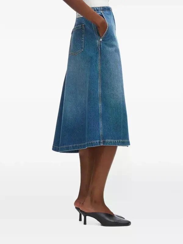 3.1 Phillip Lim Asymmetrical-hem Denim Midi Skirt