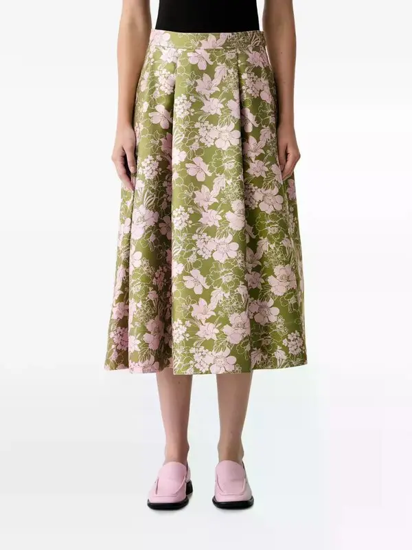 JOOP! Floral-print Pleated Midi Skirt