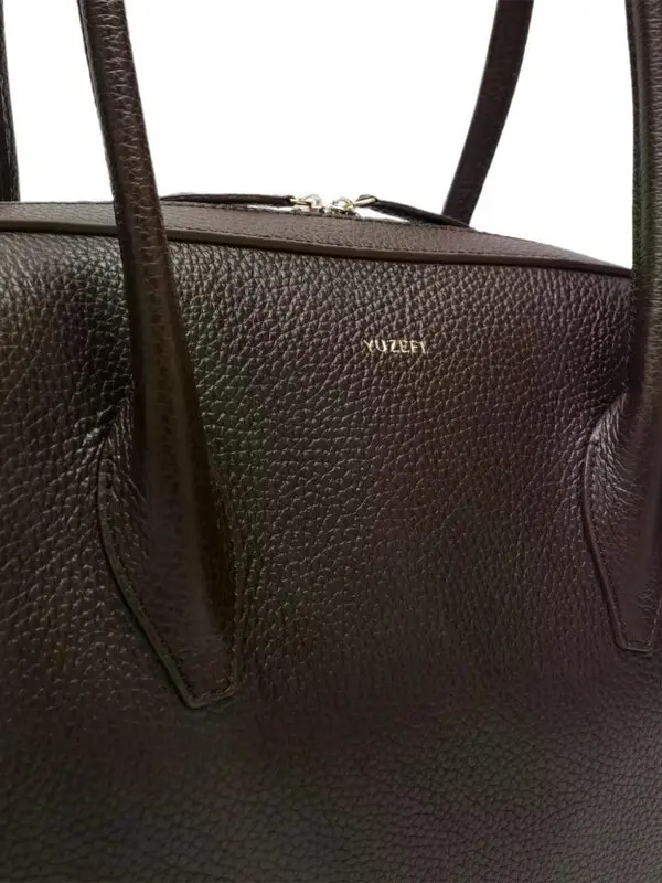 Yuzefi Brioche Leather Tote Bag - Brown