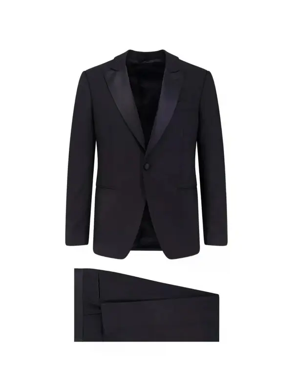 LARDINI Soiree Satin-lapel Tuxedo - Black