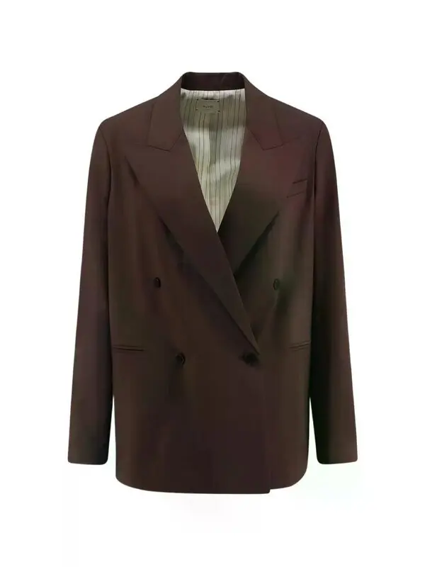 ALYSI Double-breasted Peak-lapel Blazer - Brown