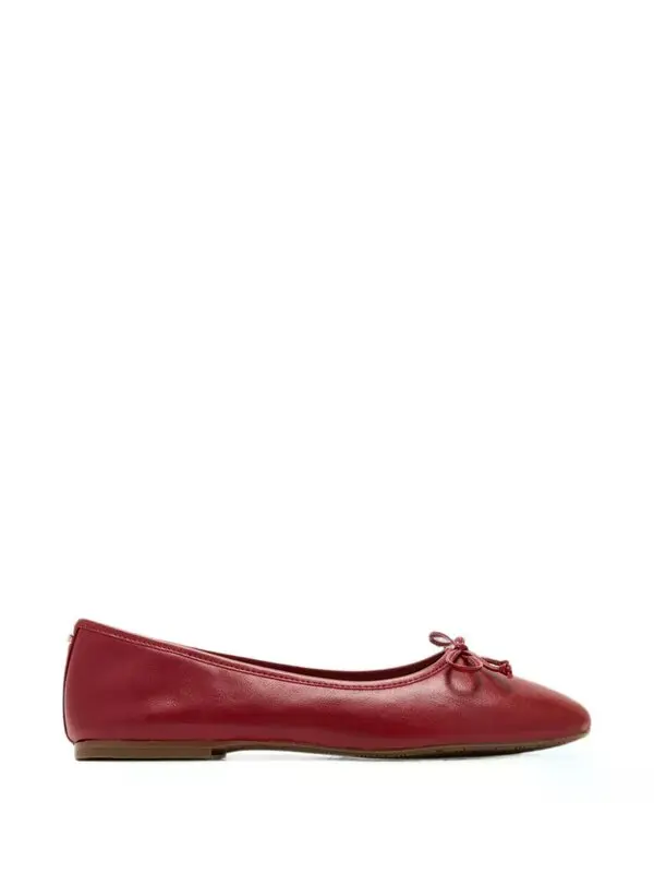 Sam Edelman Alie Bow-detail Leather Ballet Flats - Red