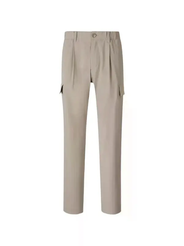 Herno Resort Pleated-detail Cargo-pocket Trousers - Neutrals