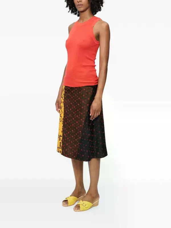 6397 Scraps Patchwork Silk Midi Skirt