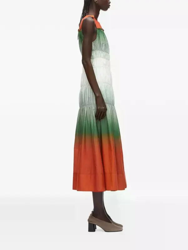 3.1 Phillip Lim Ombré Voile Gathered Midi Dress